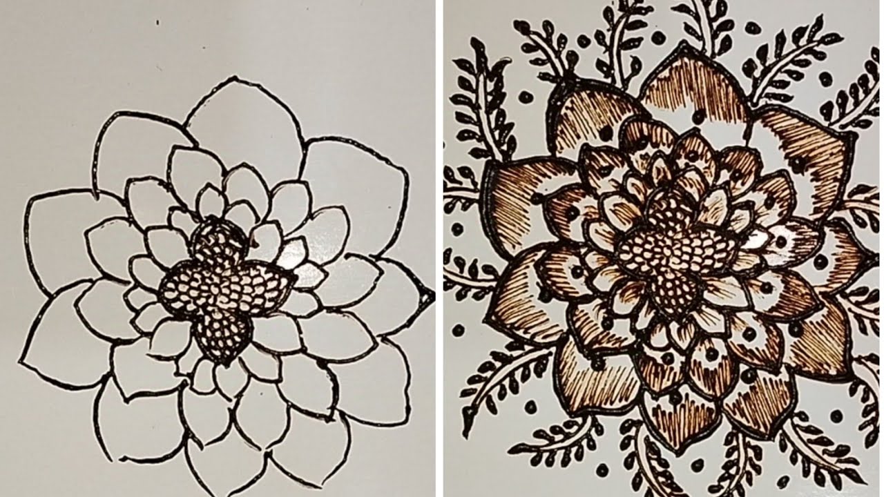 Pretty flower ll Best mehndi design Sundar fool ka mehndi design # ...