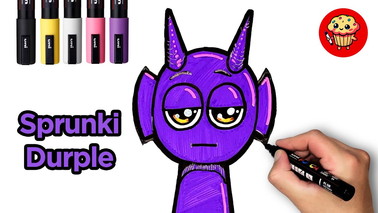 How to Draw Cute Sprunki Durple - YouTube