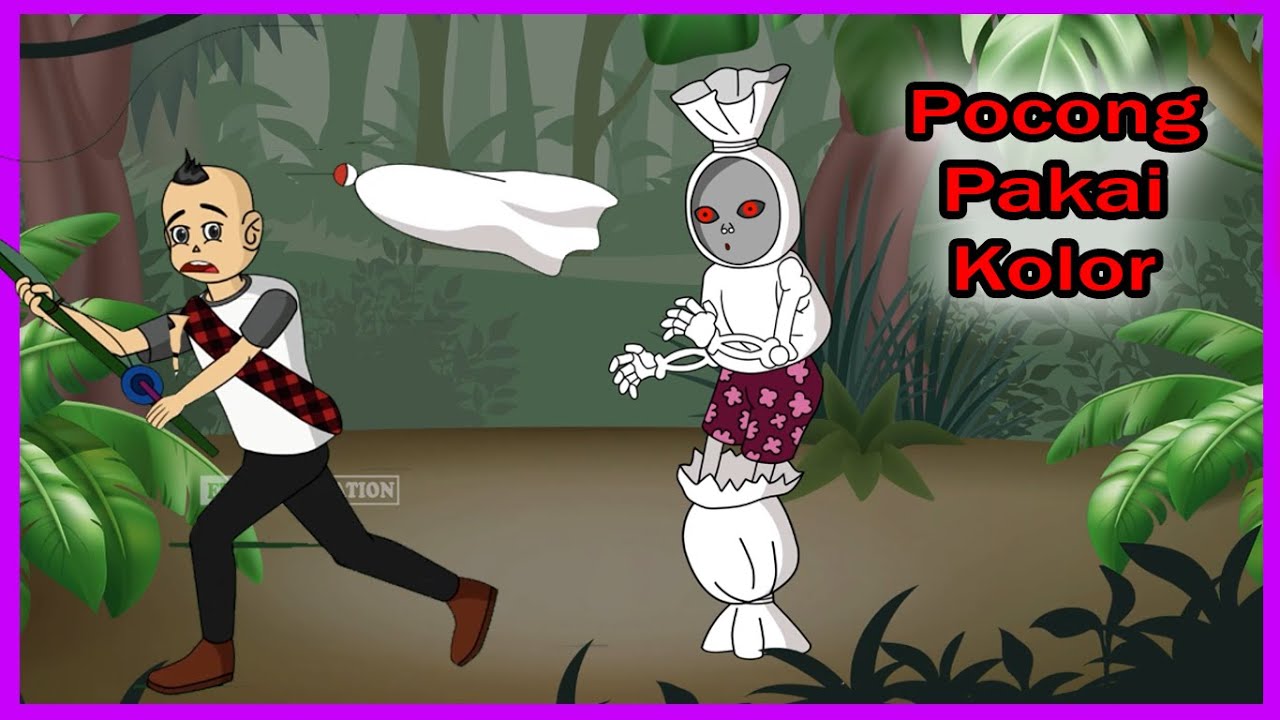 Pocong Lucu PakaI Kolor dan Baju Badut - Kartun Hantu Lucu #pocong # ...