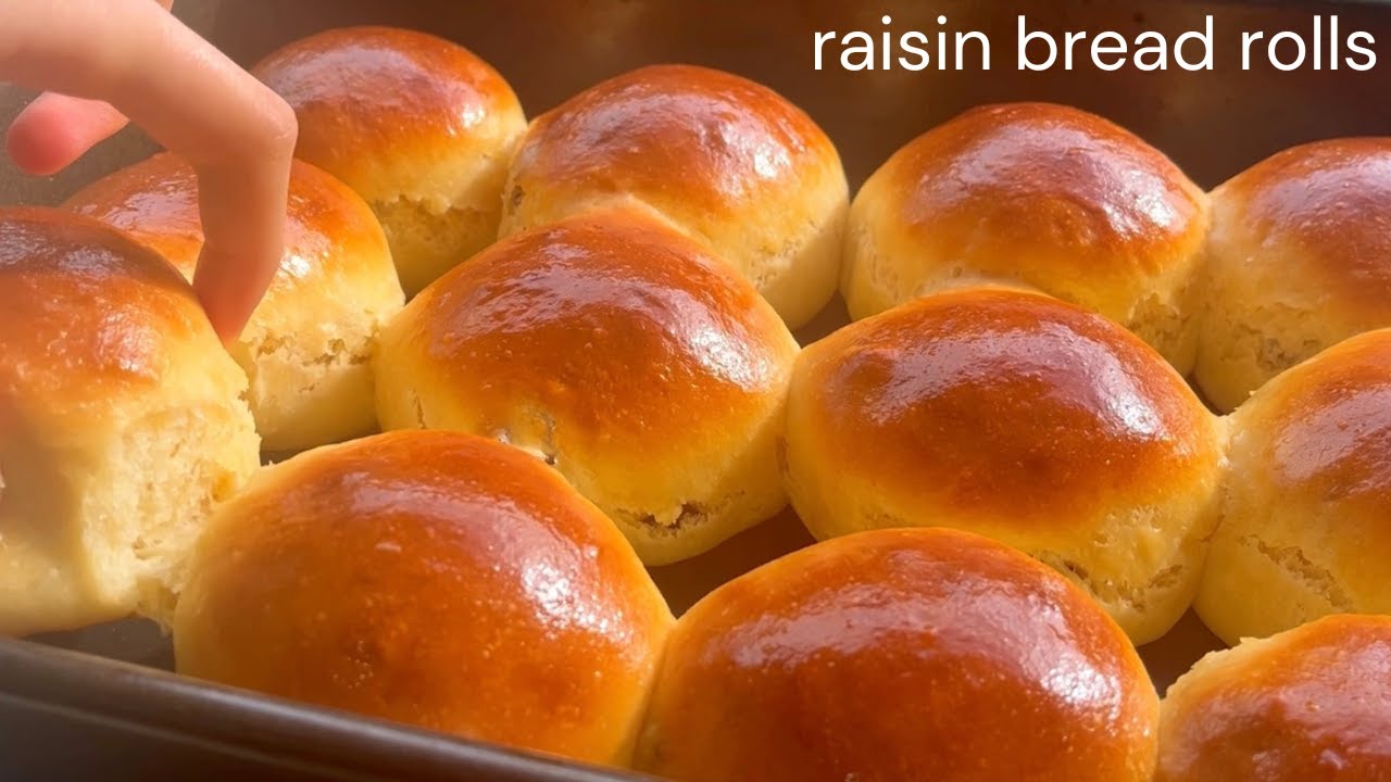 Soft Raisin Bread Rolls Recipe - YouTube