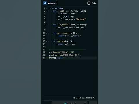 Encapsulation in Python #python #programming - YouTube