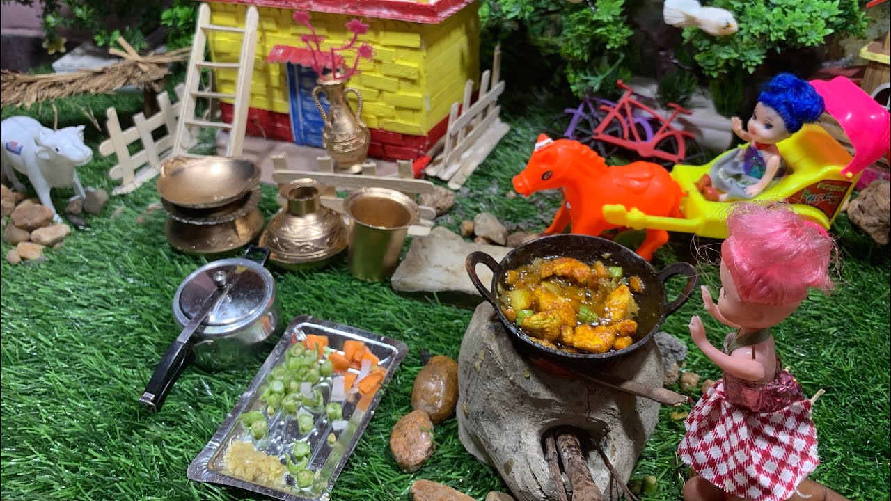 chicken recipe /mini chicken curry /miniature real cooking - YouTube