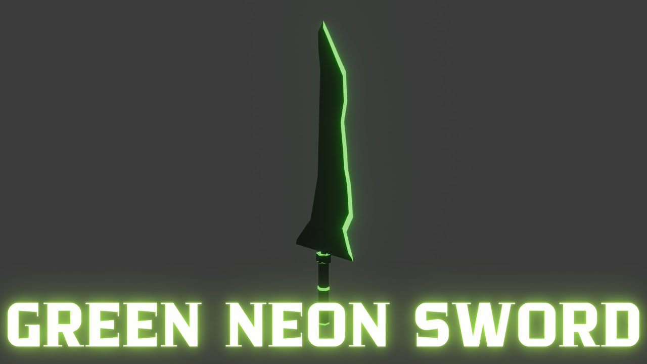 Blender Low Poly - Green Neon Blade - YouTube