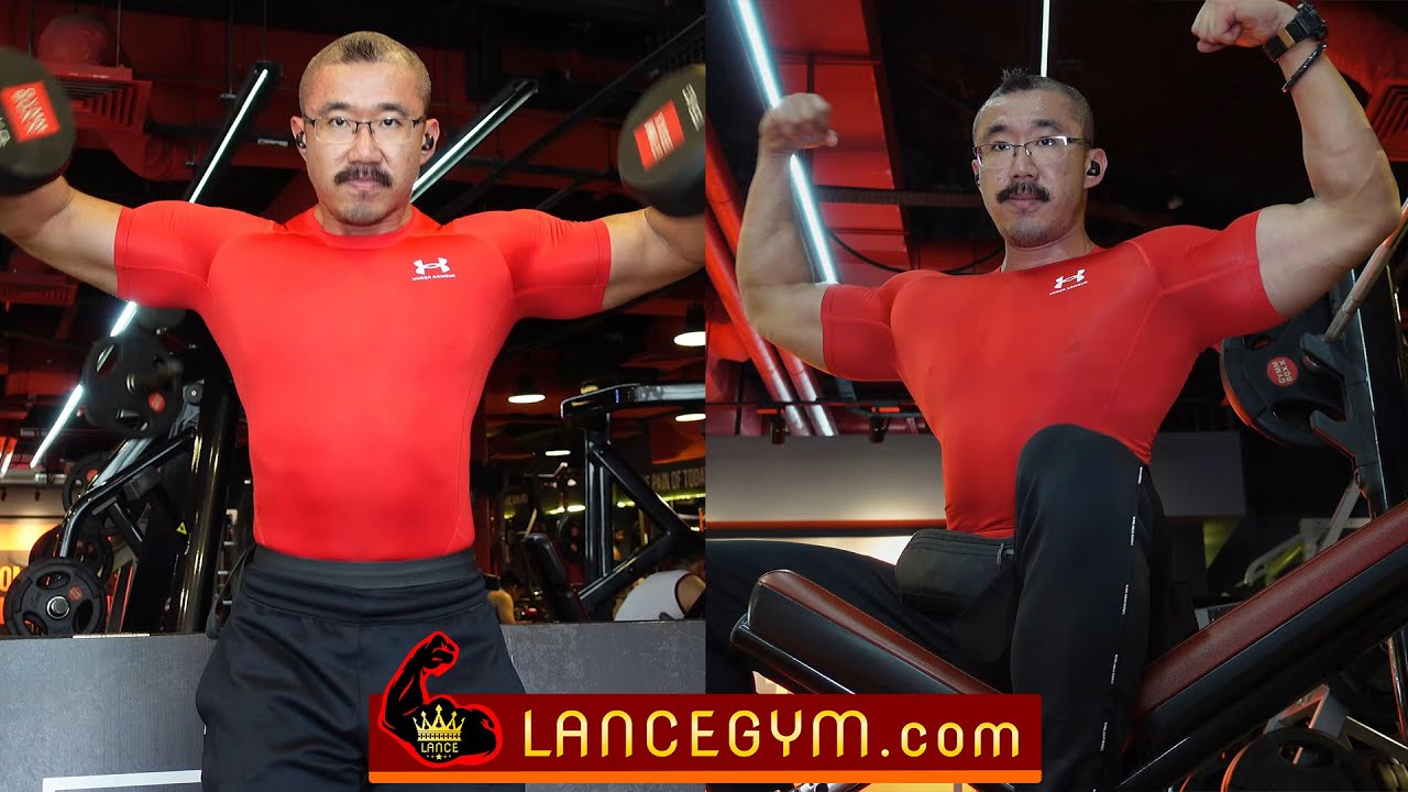 Focused & Serious Bodybuilder Works Hard to Build Muscle (Pumping ...