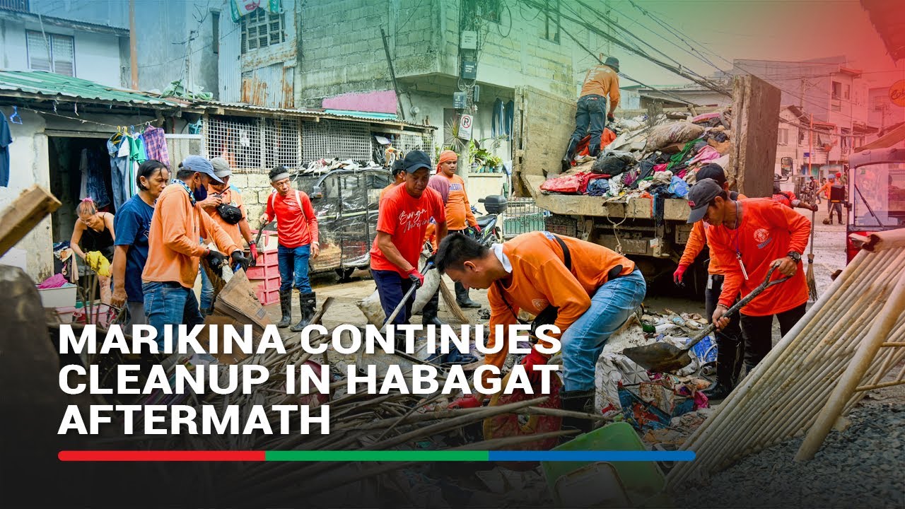 Marikina continues cleanup in habagat aftermath - YouTube
