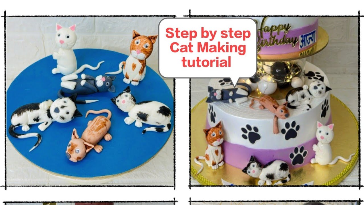Live Tutorial on Step by Step Fondant cat making - YouTube