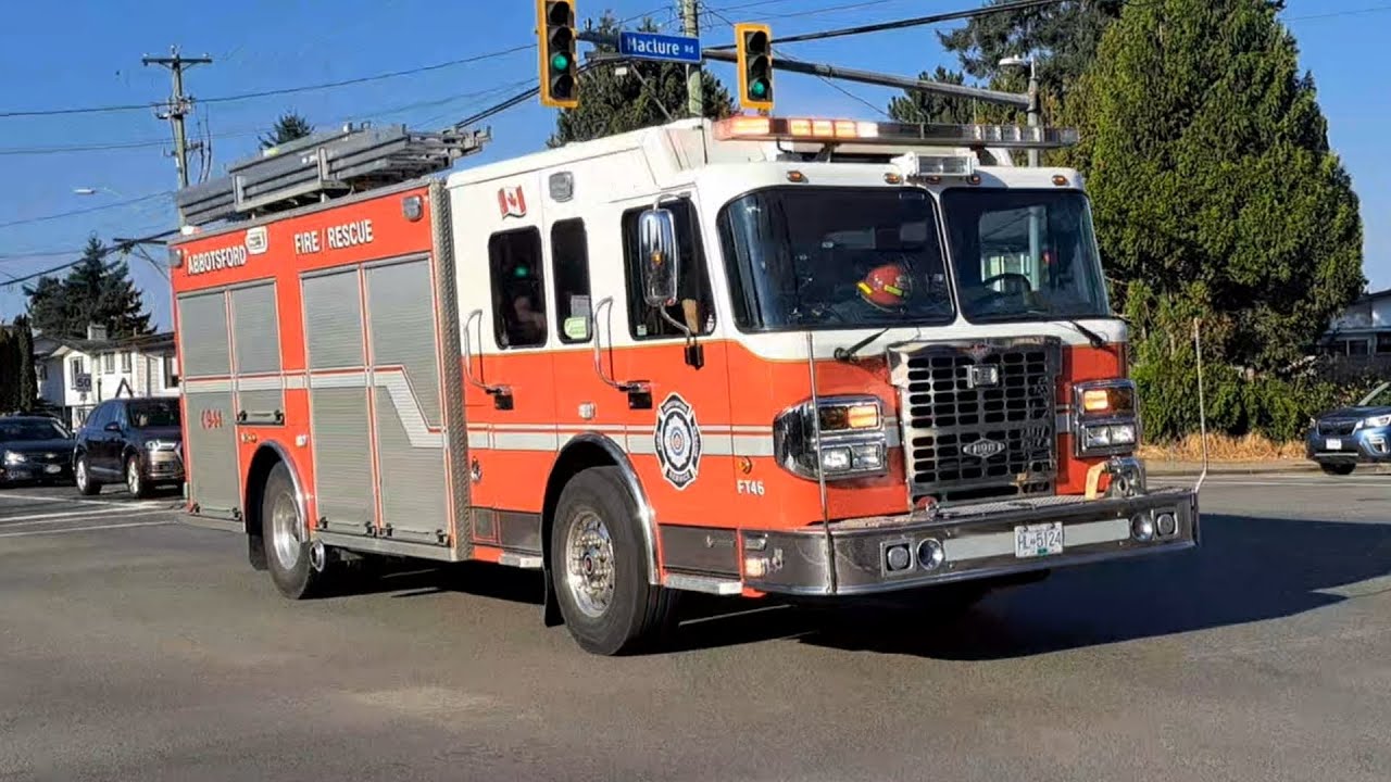 Abbotsford Fire Rescue Service Spare Engine 1 Responding - YouTube