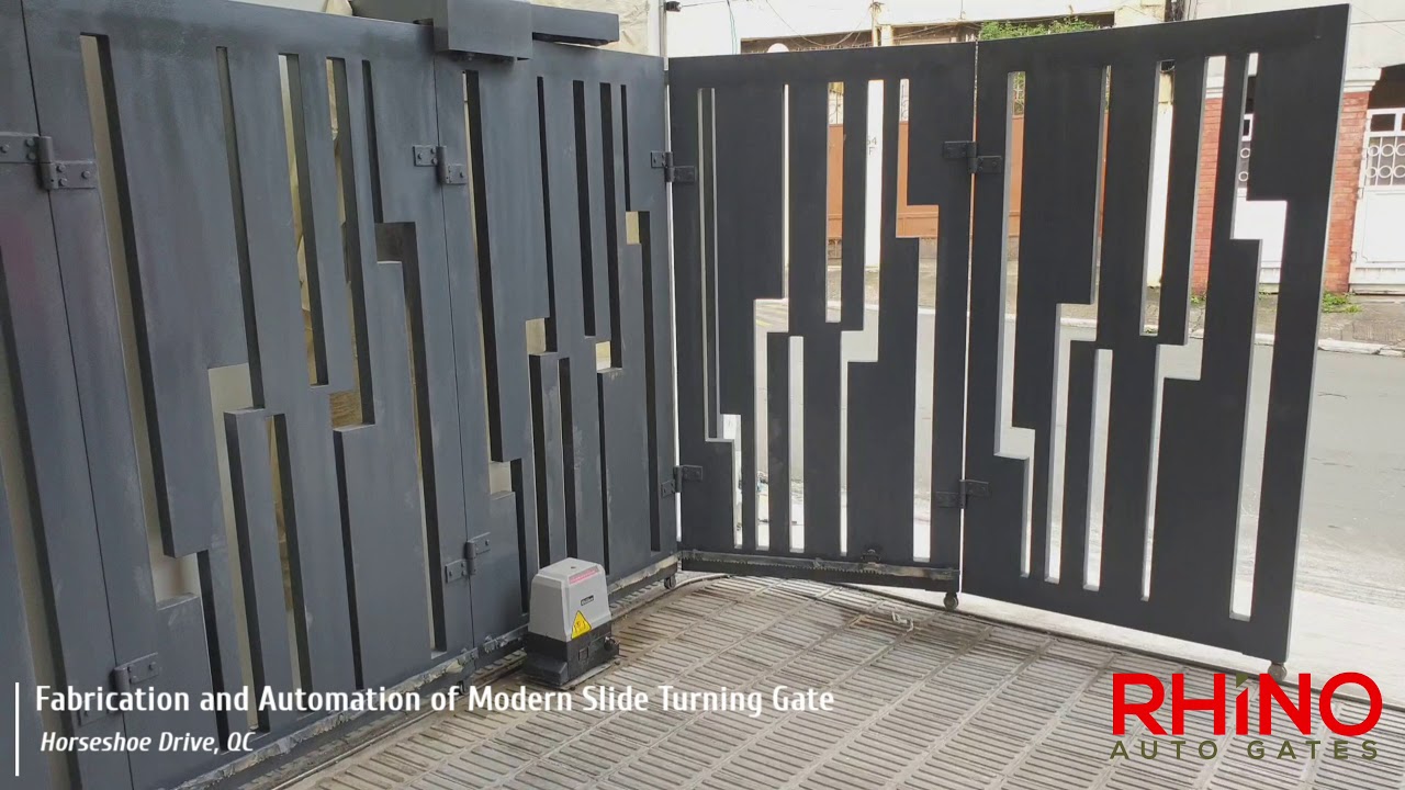 RHiNO Auto Gates - Automatic Slide Turning Gate - YouTube