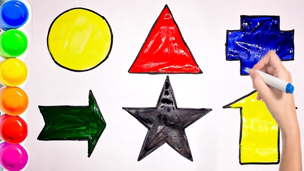 Drawing shapes ! Shapes name and colours ! 2d shapes name ! Shapes for ...