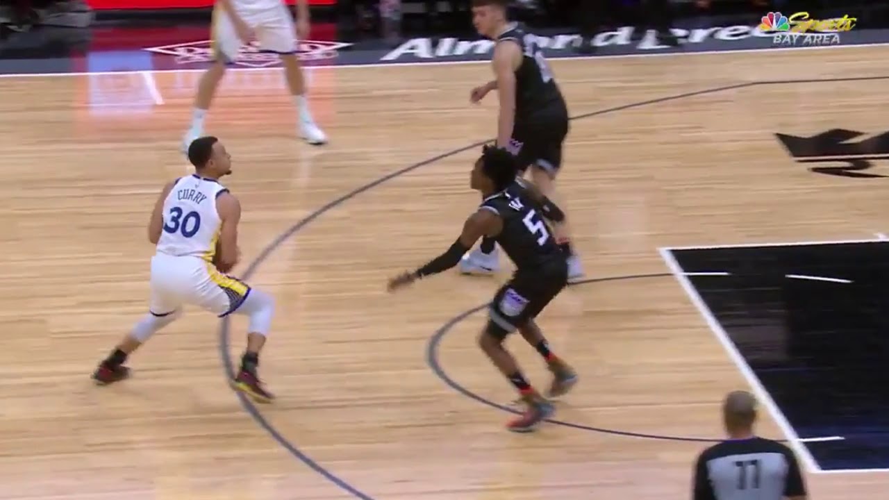 Stephen Curry gets called for a travel doing the James Harden double ...
