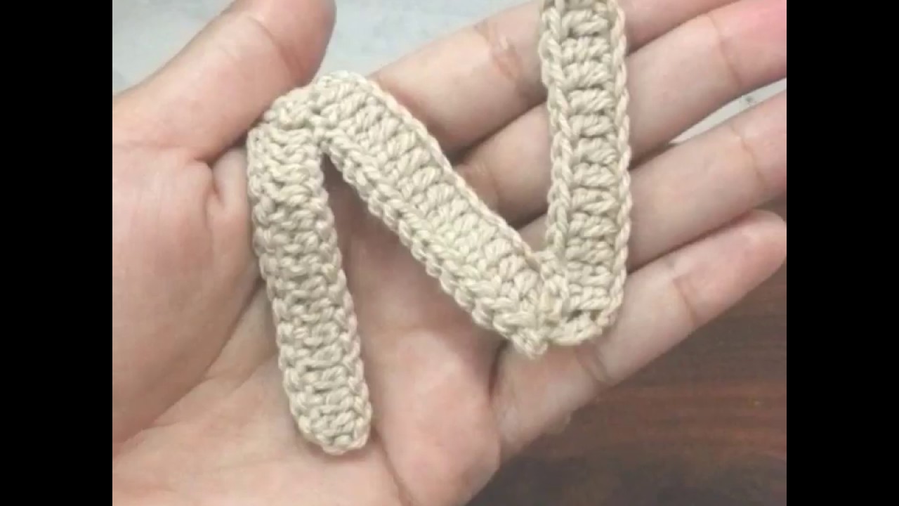 crochet alphabet "N " - YouTube