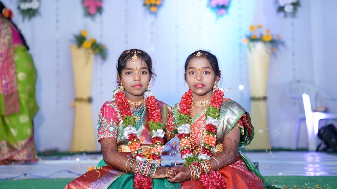 Pooja &Preethi🫶Haldi Function 💛 Twins Sisters 💝 Half Saree ceremony 🪅Mobile vlog & Editing 🪬 ...