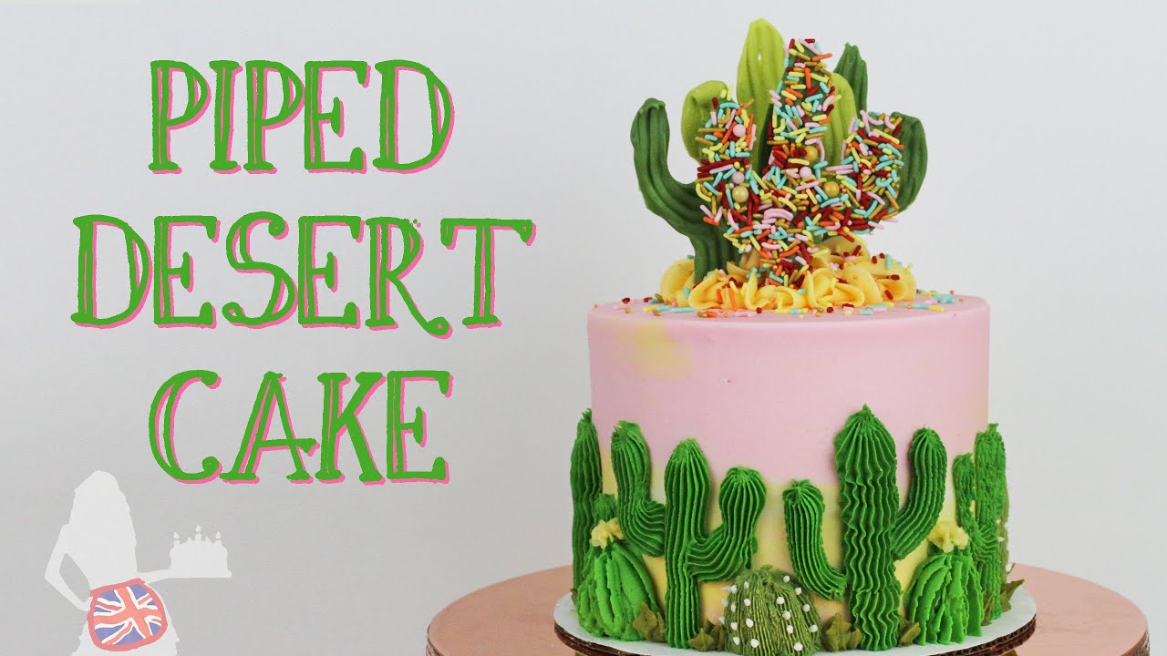Piped Desert Cake with Ombre Frosting - YouTube