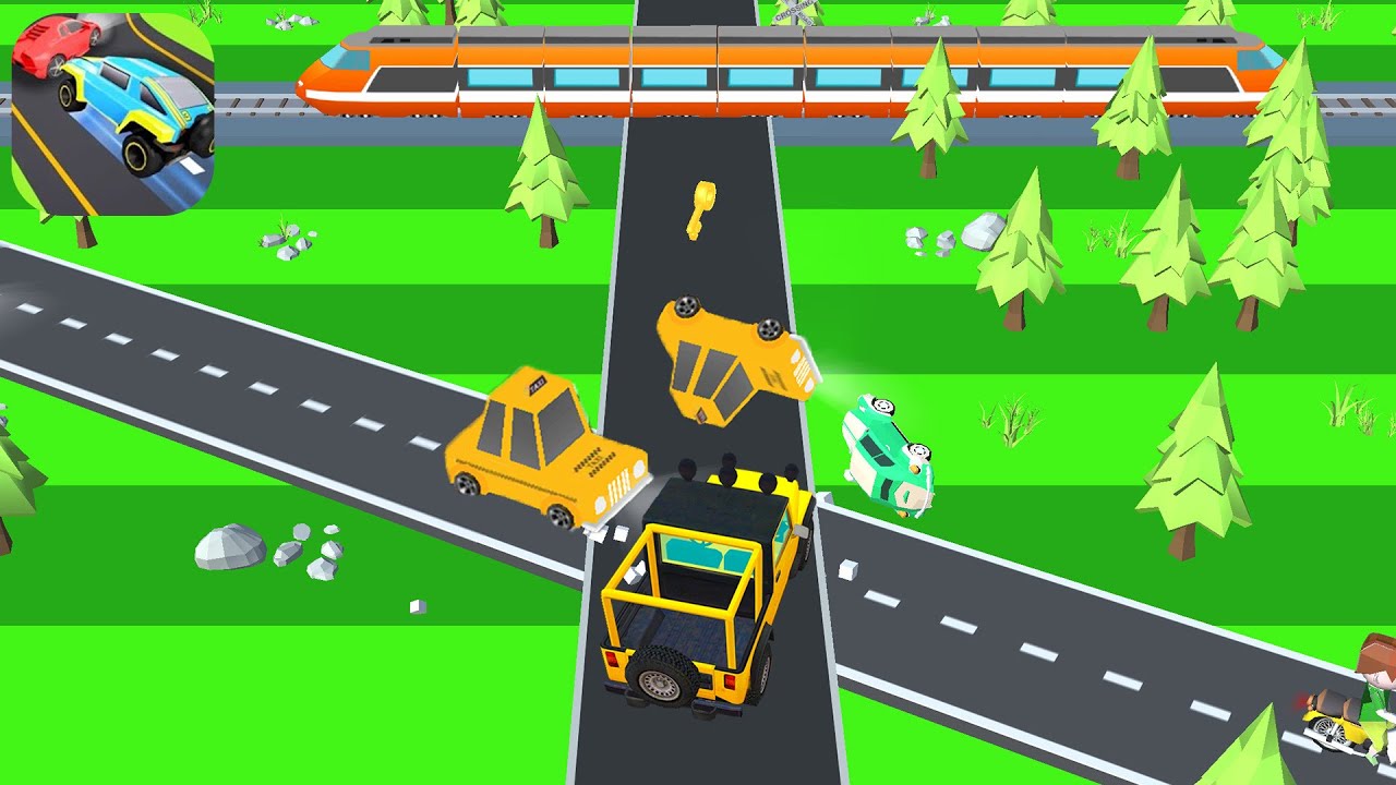 Traffic Run ! Android-iOS Gameplay All Levels | Car and Train Crashes Game - YouTube