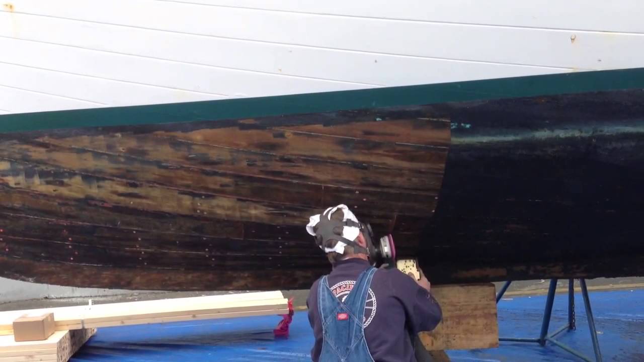 Peeling a Wooden Hull - YouTube