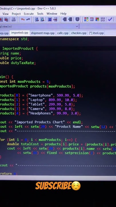 Imports Chart Ide Dev C Devcpp Youtube