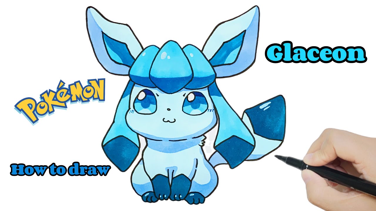 How to Draw Glaceon from POKEMON with Colorful Markers Step by Step ...