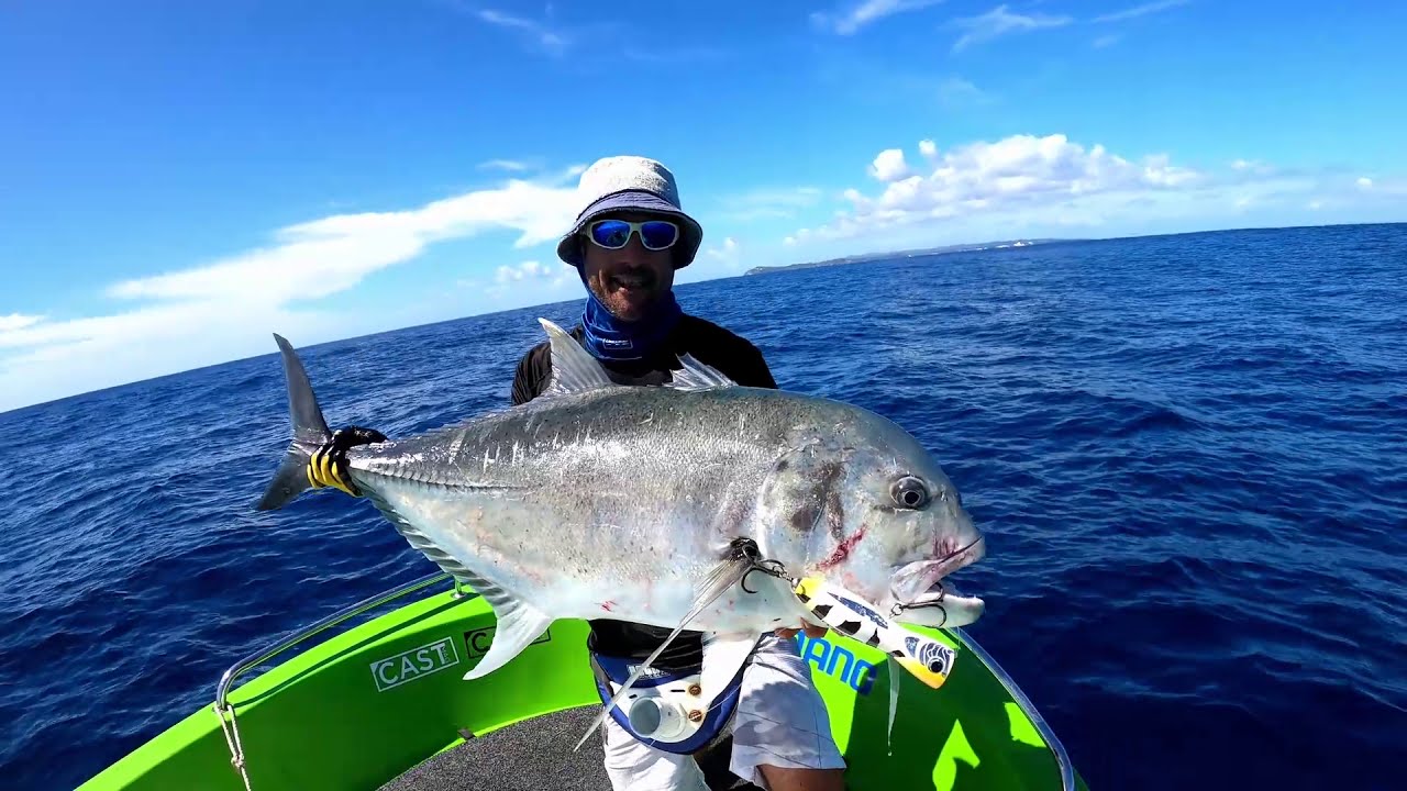 Another topwater GT (Giant Trevally) tagged and released - YouTube