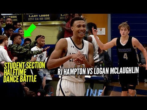 Student Section Dance Battle At Halftime! RJ Hampton VS Logan ...