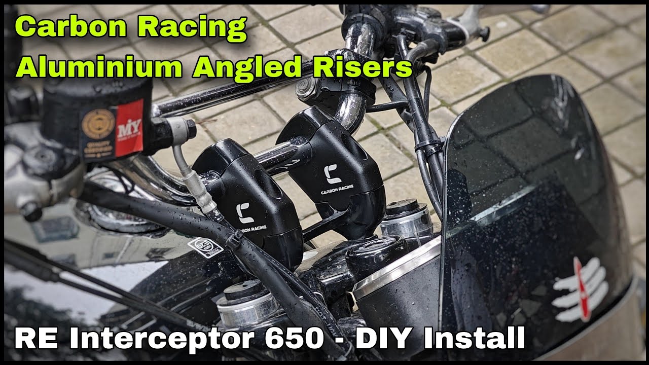 RE Interceptor 650 Mods | Angled Aluminum Handlebar Risers | Carbon ...