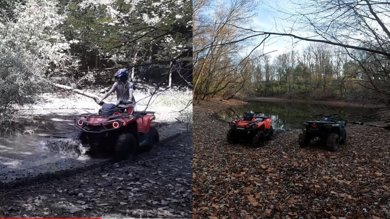 mudding and riding on muddy trails with my can am outlander 450 supper ...