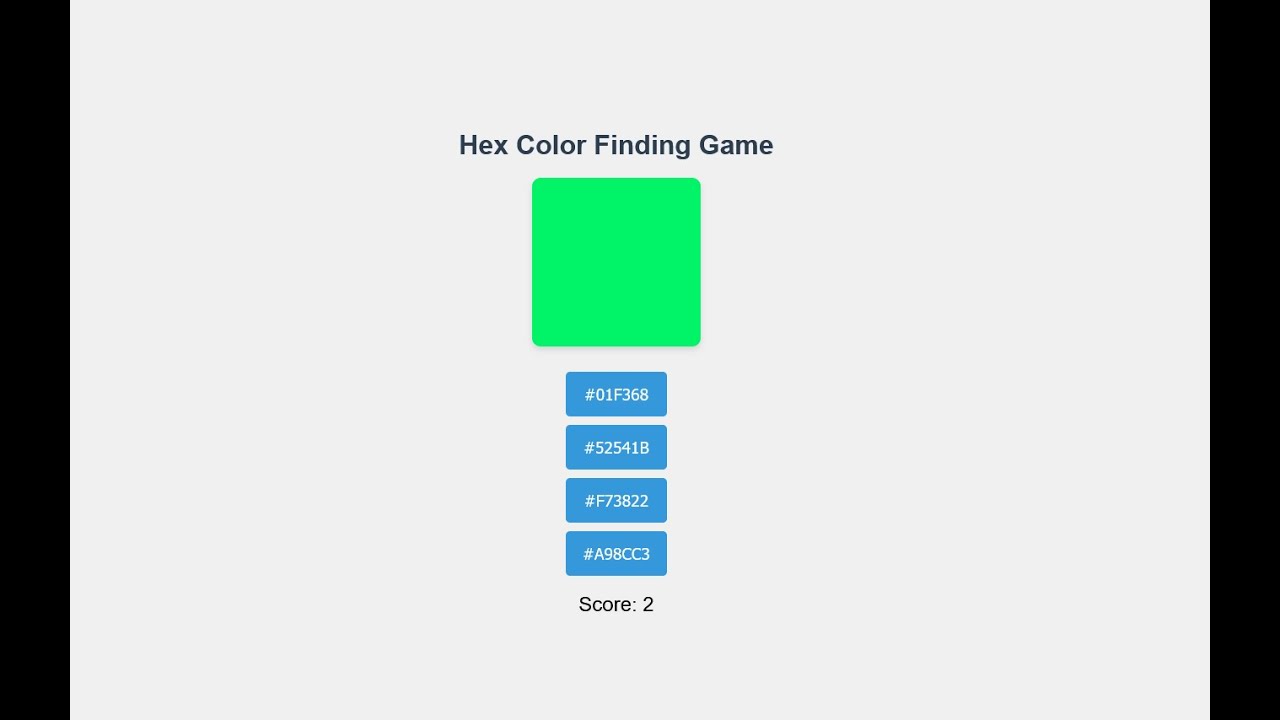 Build A Hex Color Guessing Game Easy Html Css And Javascript Tutorial 6497