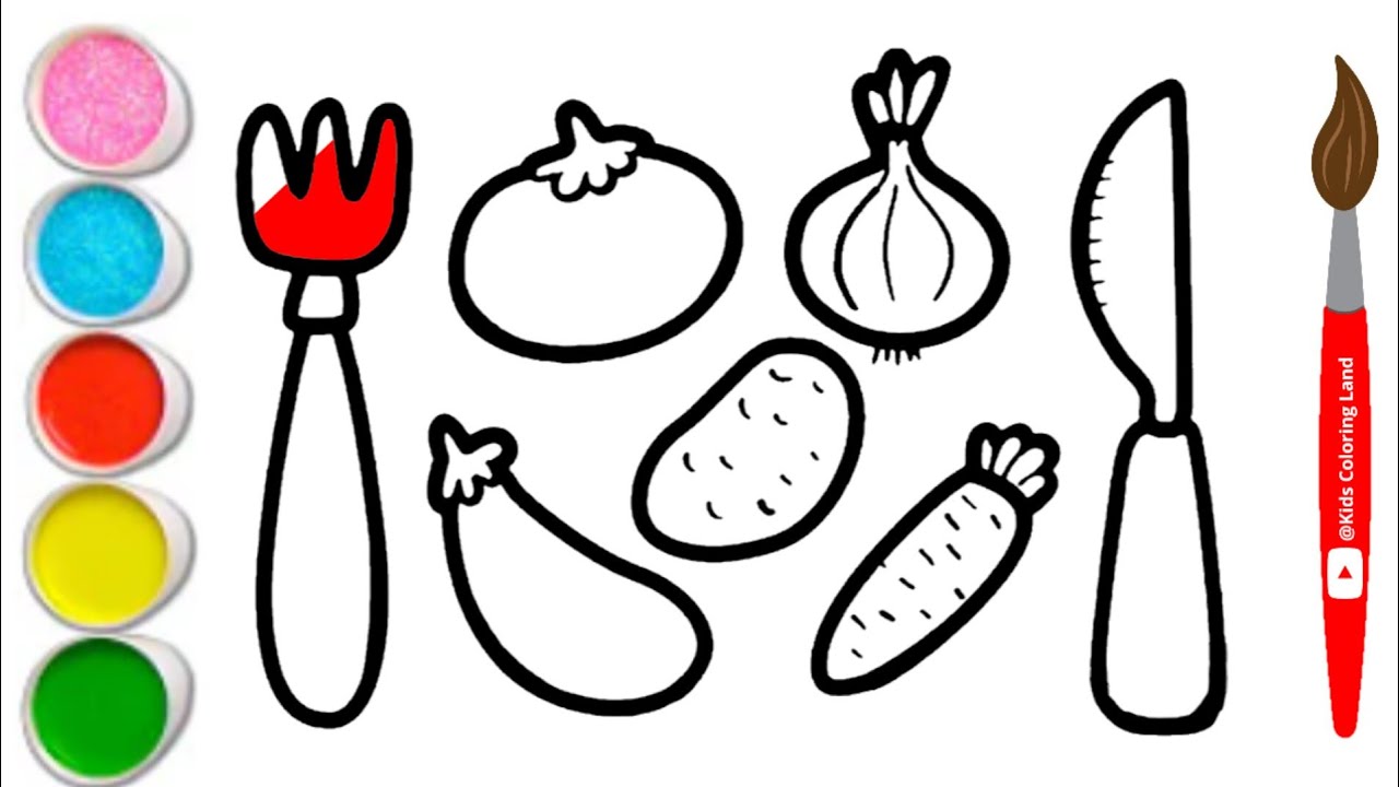 How to draw vegetables - YouTube
