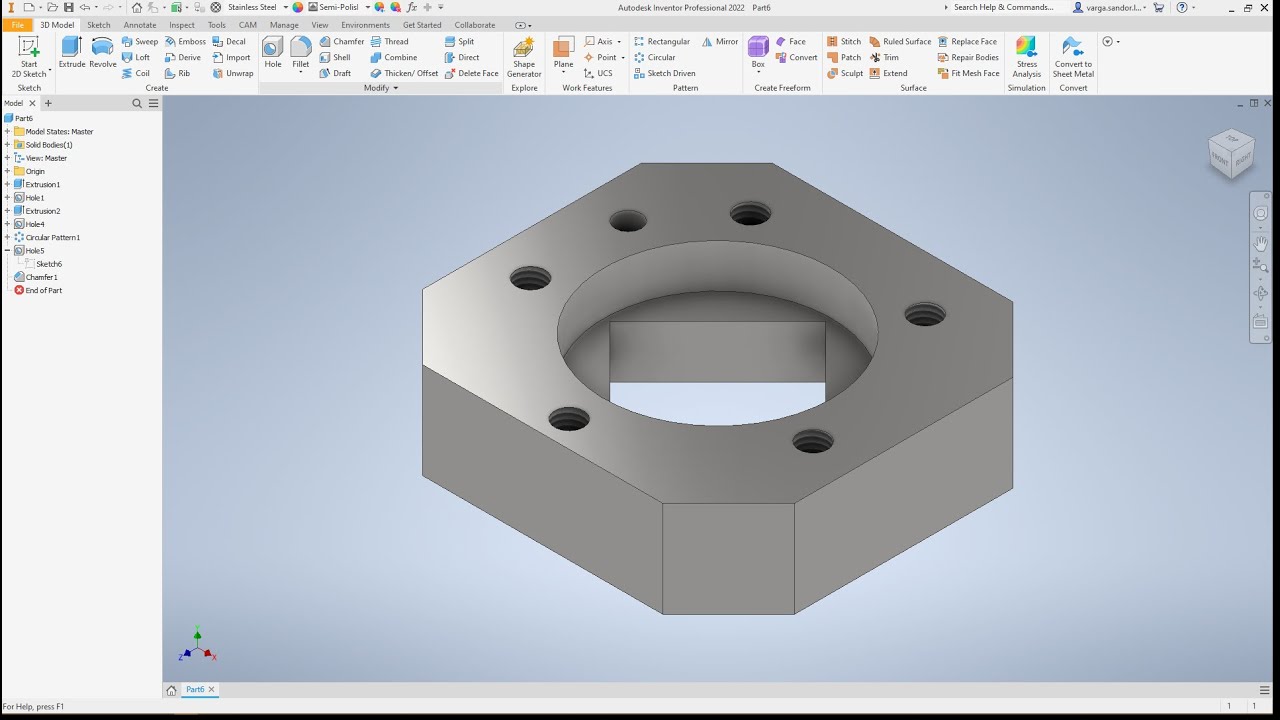 Autodesk Inventor Tutorial | Advanced #13 | Érettségi feladat - YouTube