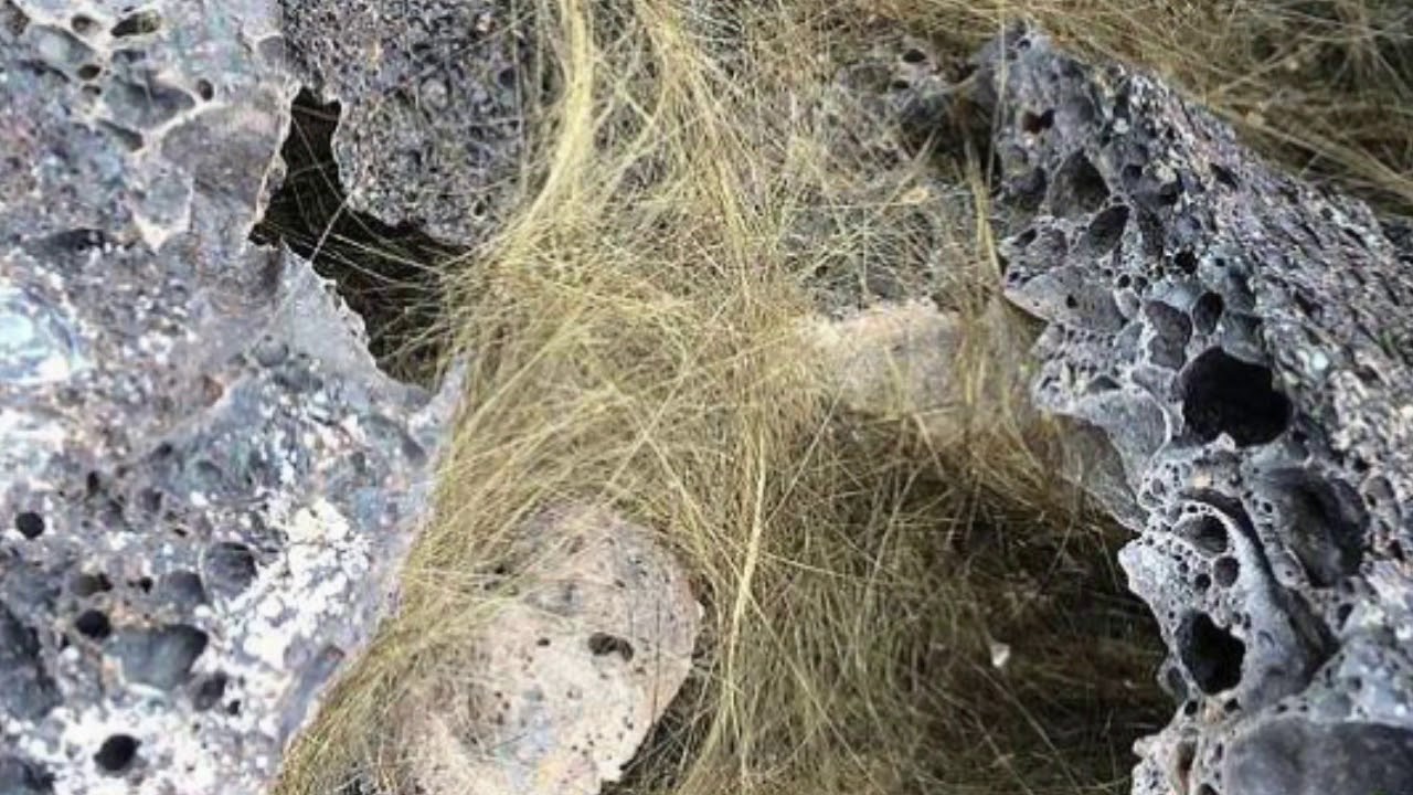 Hawaii's volcano strange look like human hair appearing near lava flows ...