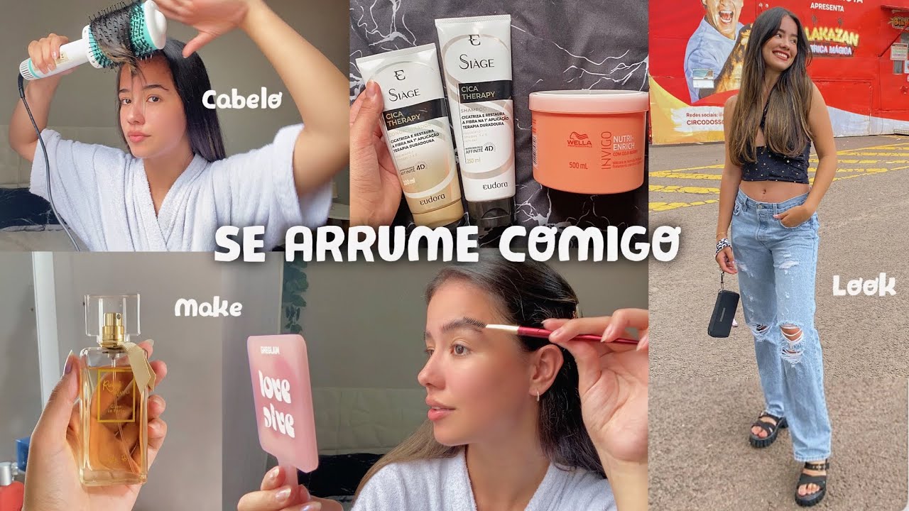 SE ARRUME COMIGO para ir ao Circo 🎪 completão | Make, cabelo e look ...