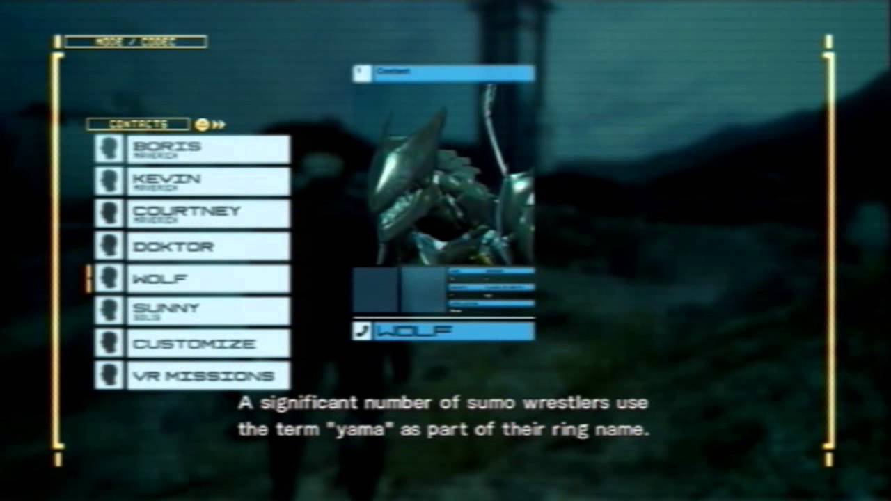 Metal Gear Rising - Codec: Wolf - Talk About the Colonel AI - YouTube