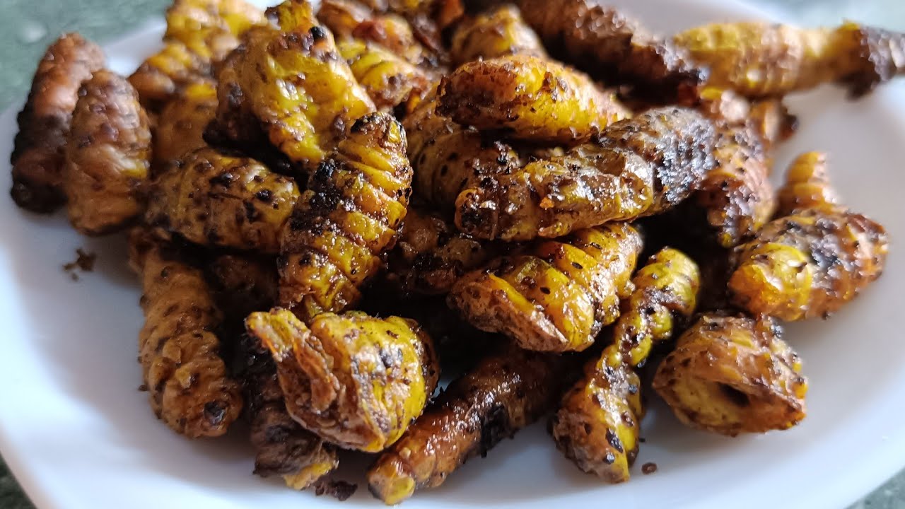Crispy Silkworm Cooked By Village Woman | Traditional SilkWorm Recipe ...