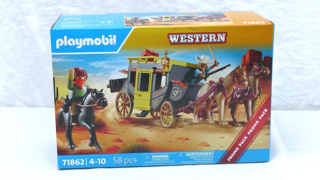 Unboxing Playmobil : La diligence du Far West (2025) – 71862 - YouTube