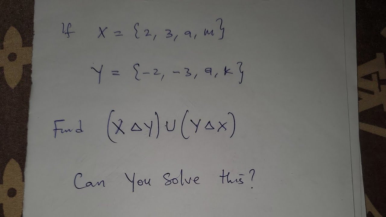 MATHEMATICS QUESTIONS (SET THEORY QUESTIONS)... SEASON ONE - YouTube