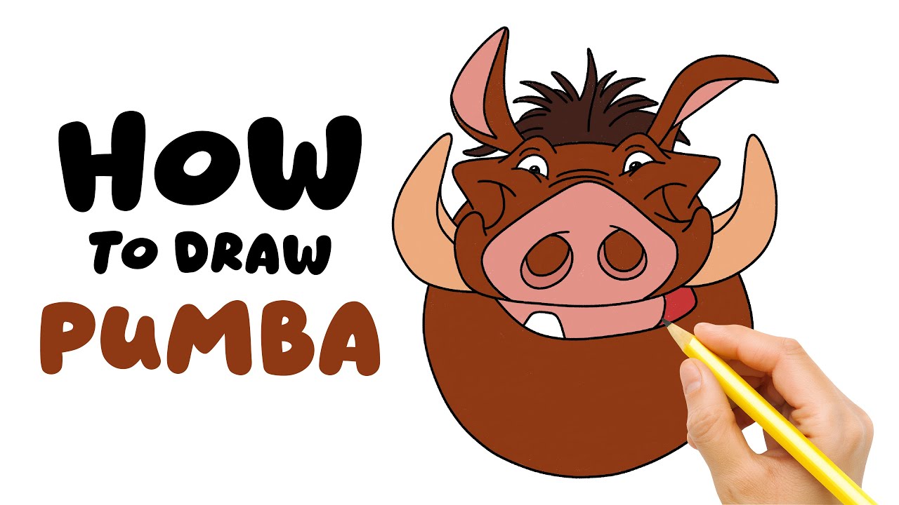 How To Draw Pumba - Easy Kids Drawing - YouTube