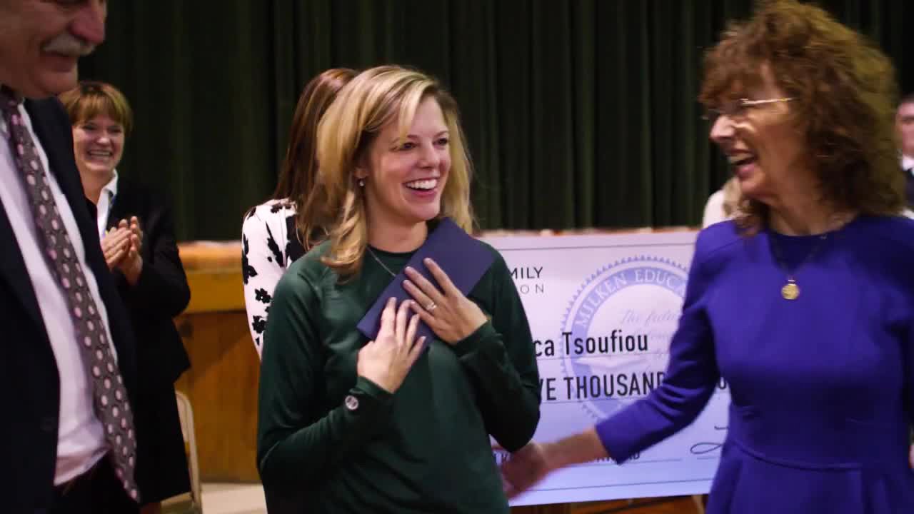 Jessica Tsoufiou "Beyond Shocked" by $25K Milken Educator Surprise ...