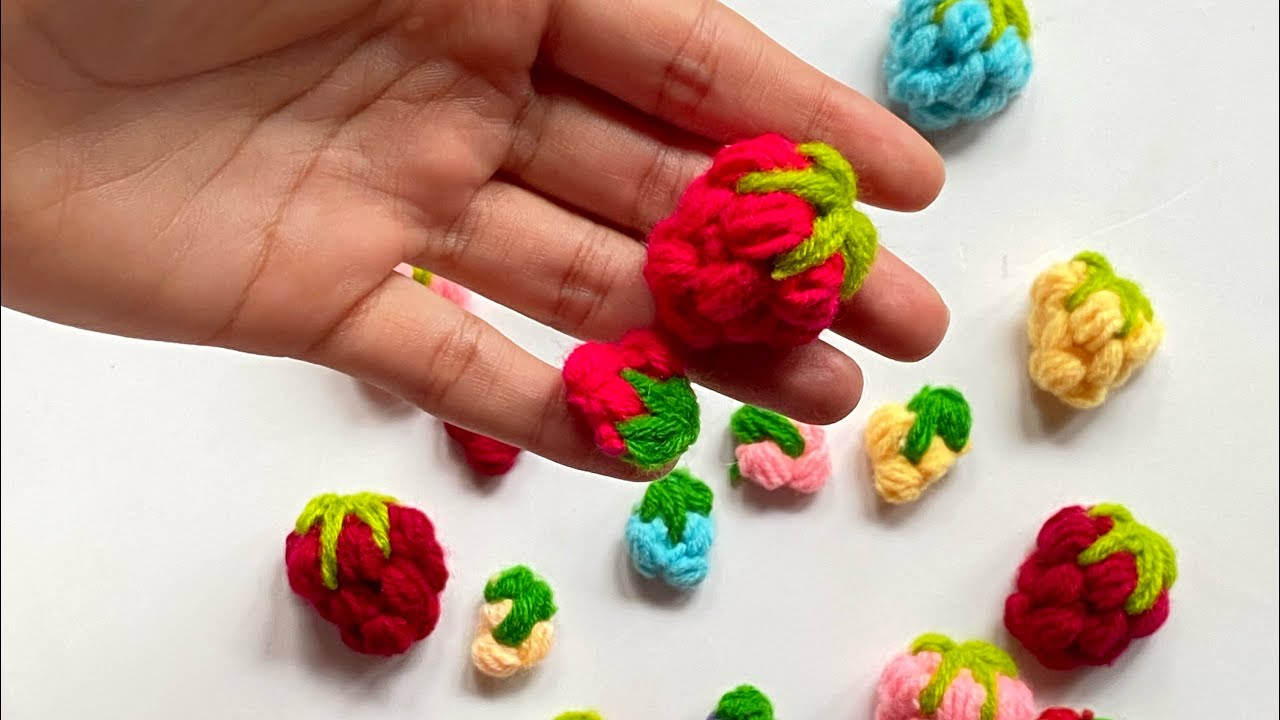 Crochet mini Strawberry🍓| diy |@crochetdiary - YouTube