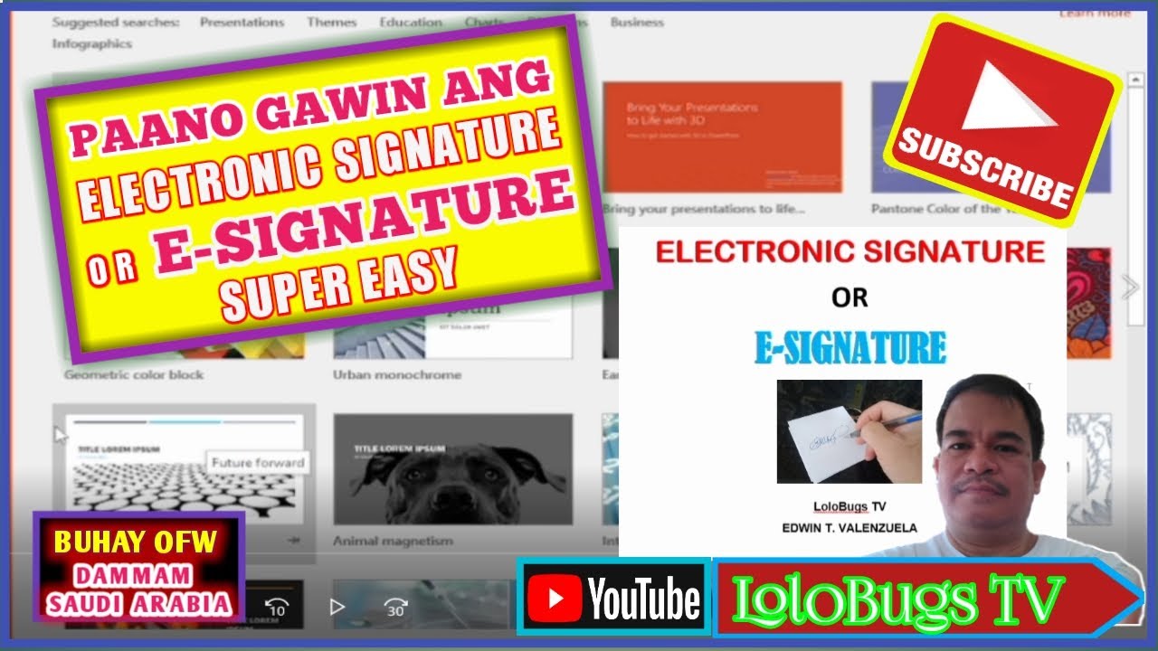 Paano Gawin Ang Electronic Signature Or E-Signature (Easy) Tagalog ...
