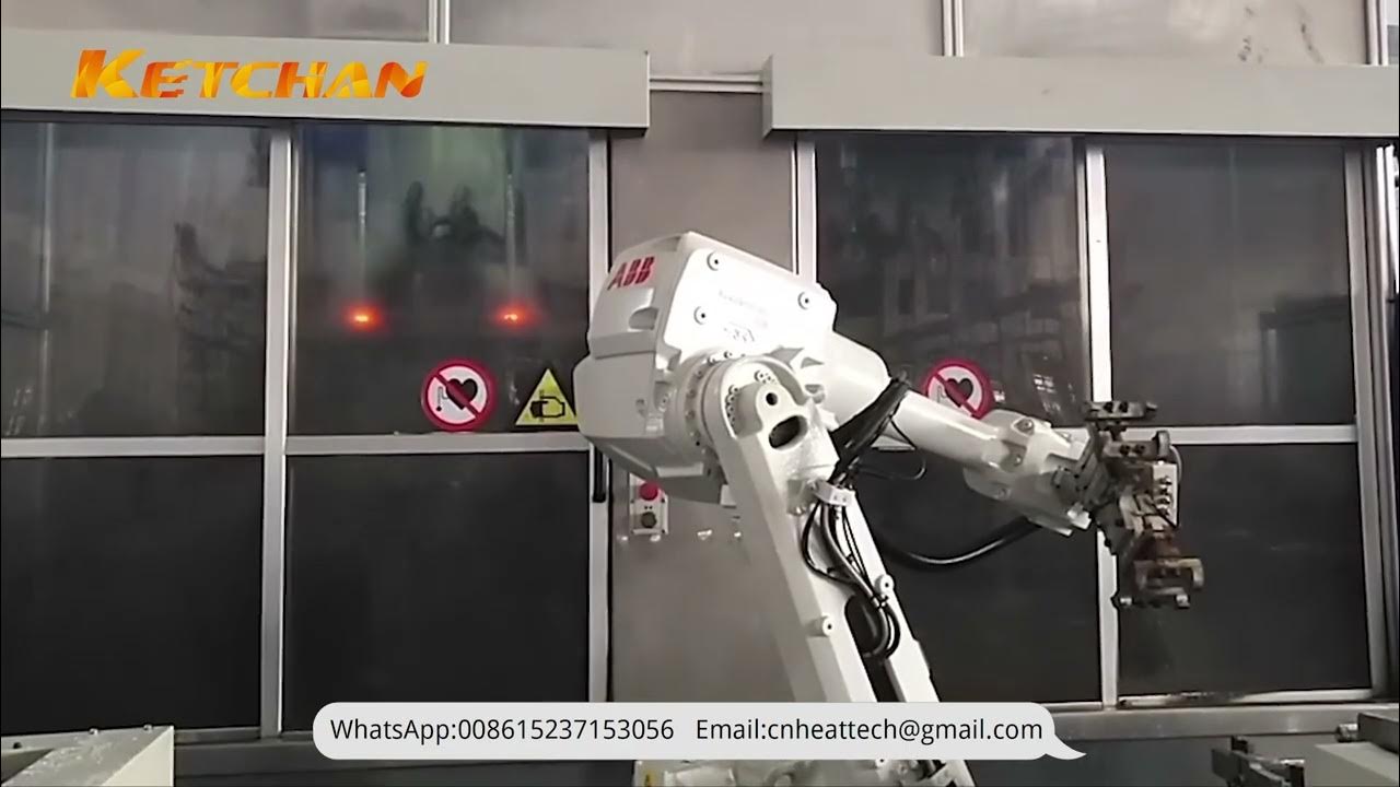 Automated hardening production of half shafts - YouTube