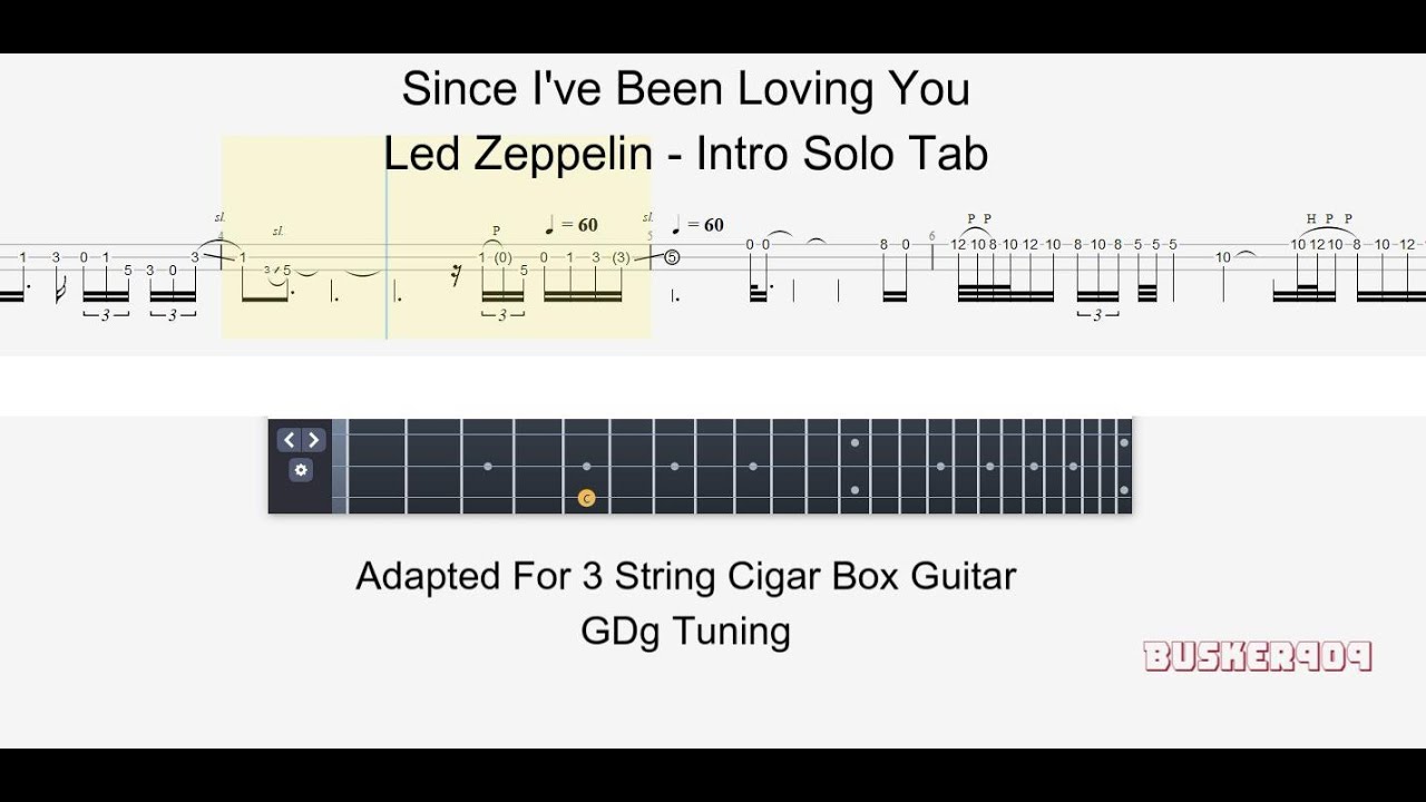 Since I've Been Loving You - Intro Led Zep Adapted For 3 String Cigar ...