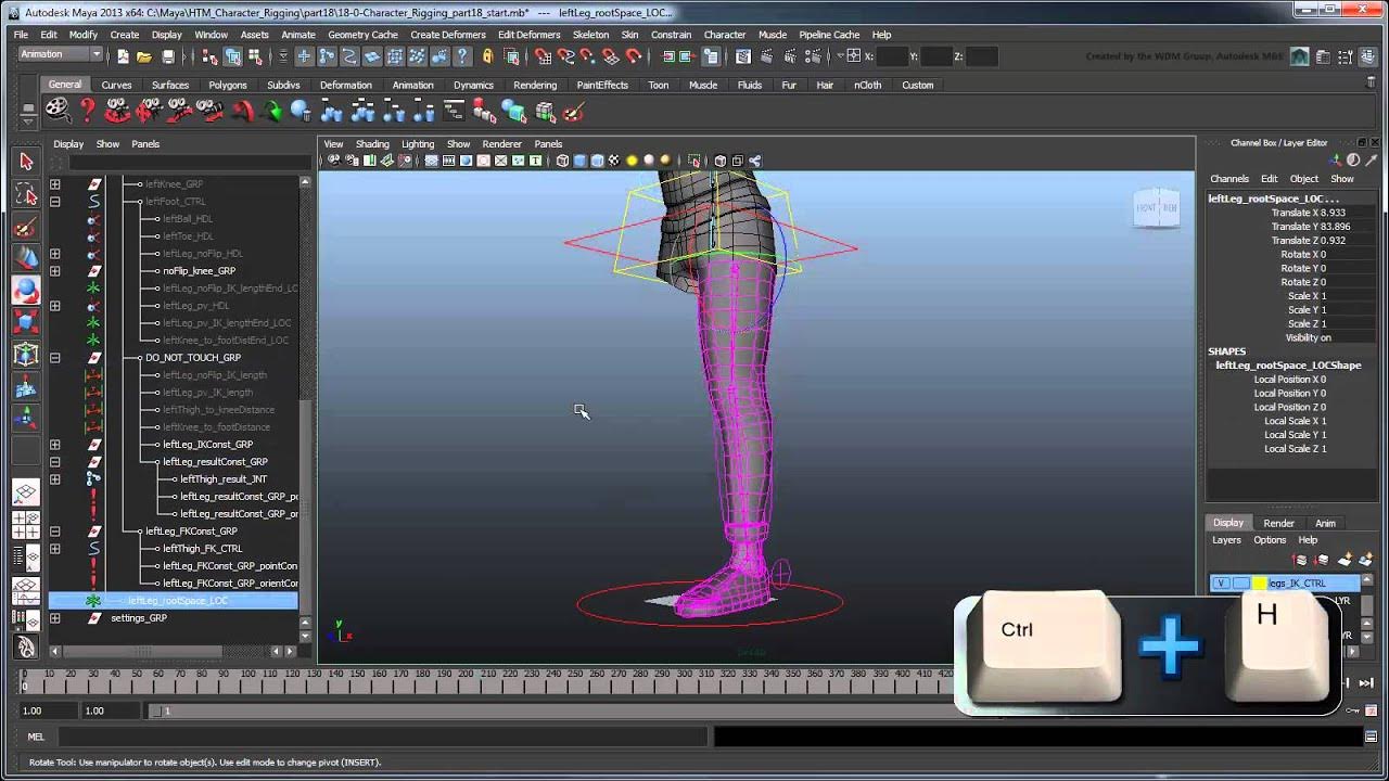 Creating a Character Rig - Part 18: Leg global transform, space switching, and cleanup (Advanced ...