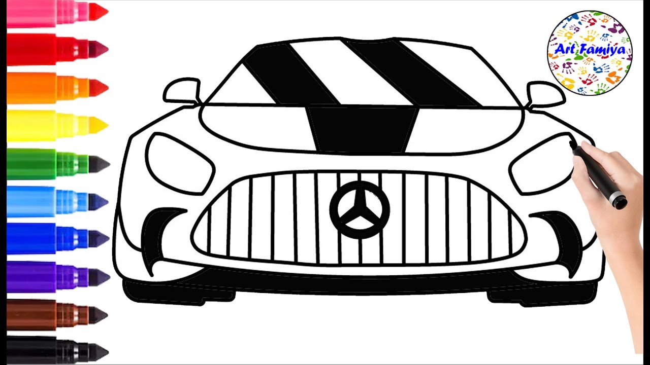 HOW TO DRAW A CAR _ MERCADES BENZ SPORTS LUXURY CAR - EASY DRAWINGS ...