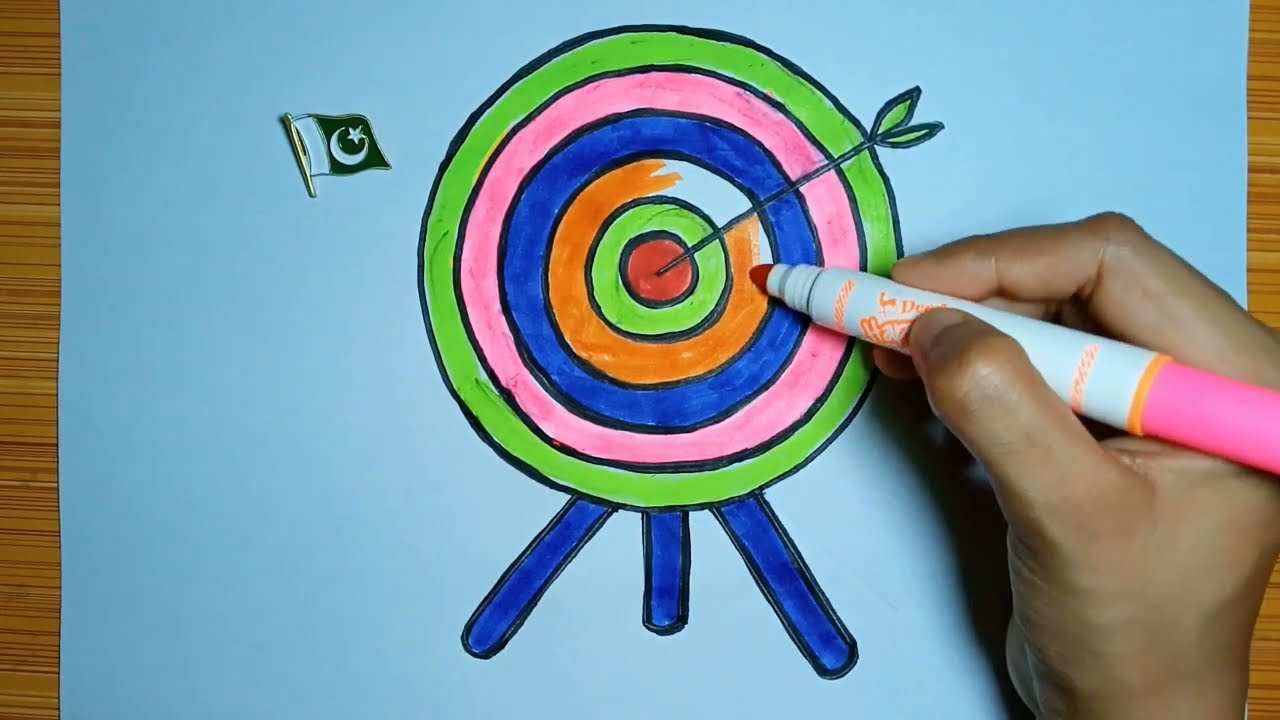 Target Dart Game Drawing, Colouring And Painting For Kid's / Toddler's ...