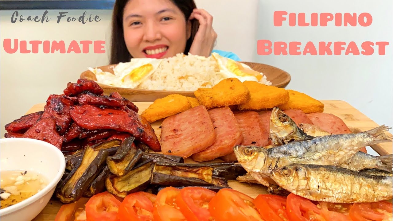 ASMR EATING ULTIMATE FILIPINO BREAKFAST | TUYO, SPAM, TOCINO, NUGGETS ...