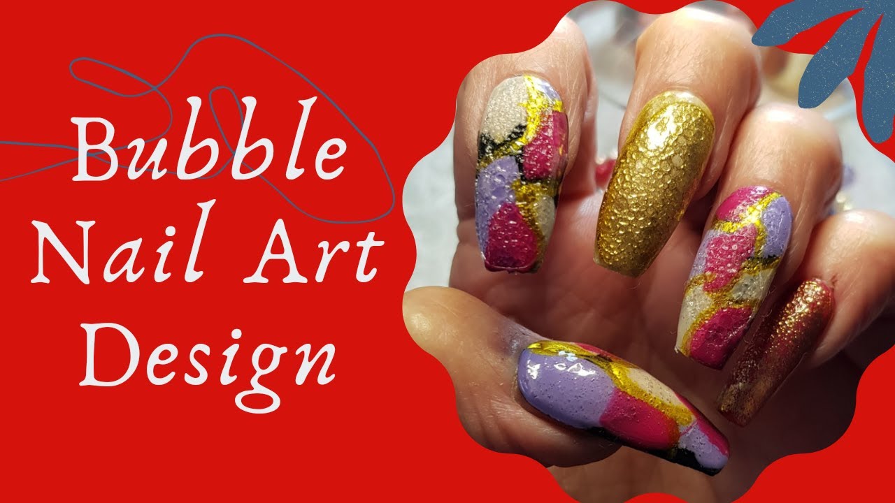 Bubble Nail Design/Abstract Nail Art - YouTube
