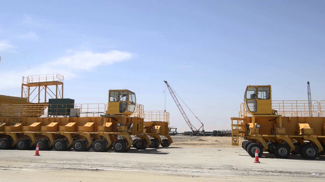 Site assembly of Transporter #1 at PC girder storage yard - YouTube