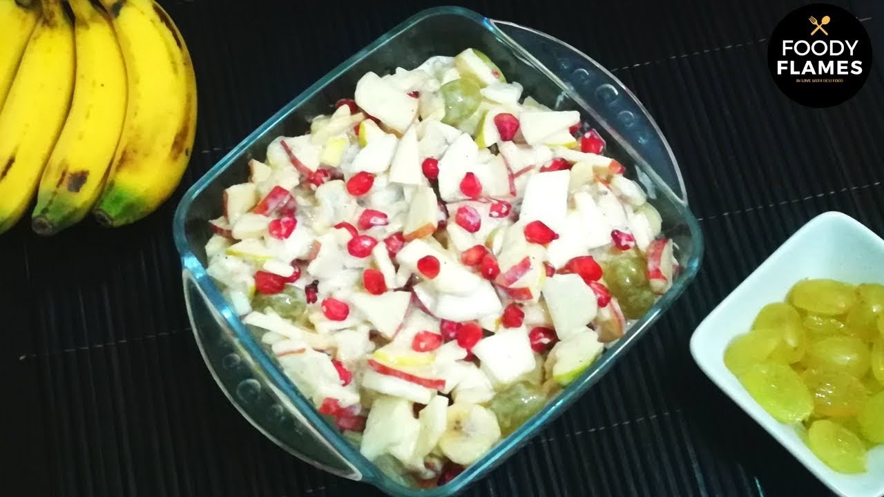 Creamy Fruit Chaat Recipe | Creamy Fruit Salad By Foody Flames - YouTube