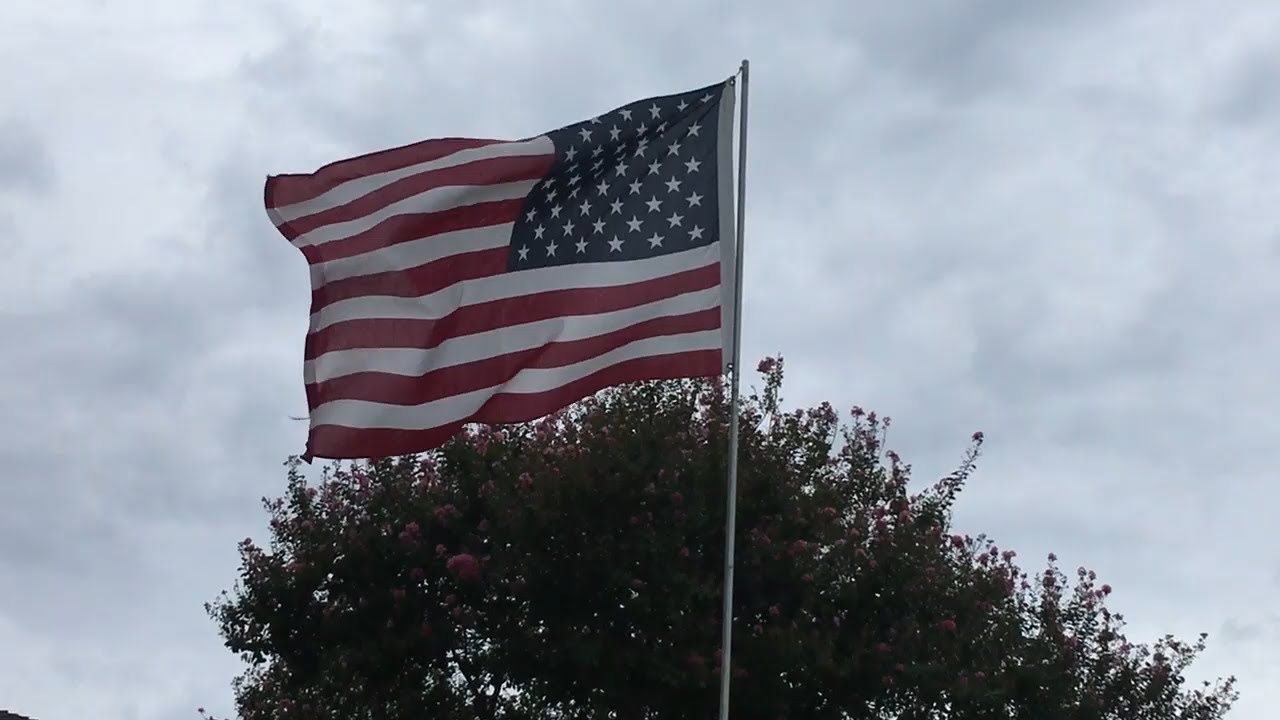 American Flag Waving in the wind with Beautiful Music #shorts - YouTube