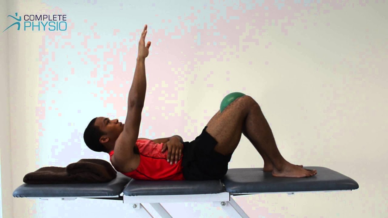Complete Physio – 29: Adductor Squeeze 1 (with medicine ball) - YouTube