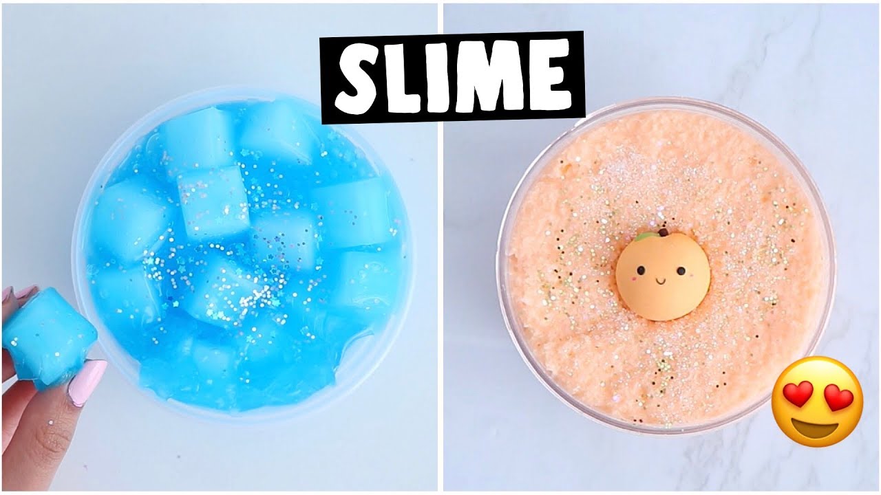 MAKING 4 EXTREMELY SATISFYING ASMR SLIME RECIPES! *sticky & crunchy ...
